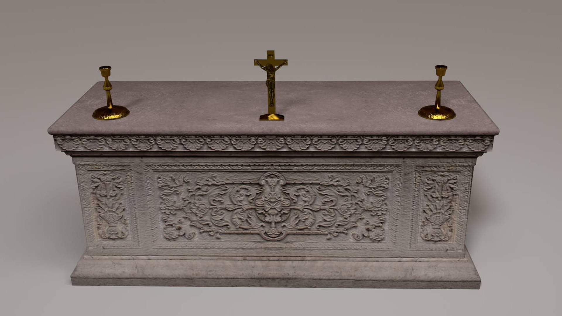 Altar Stone Carved 3d Model
