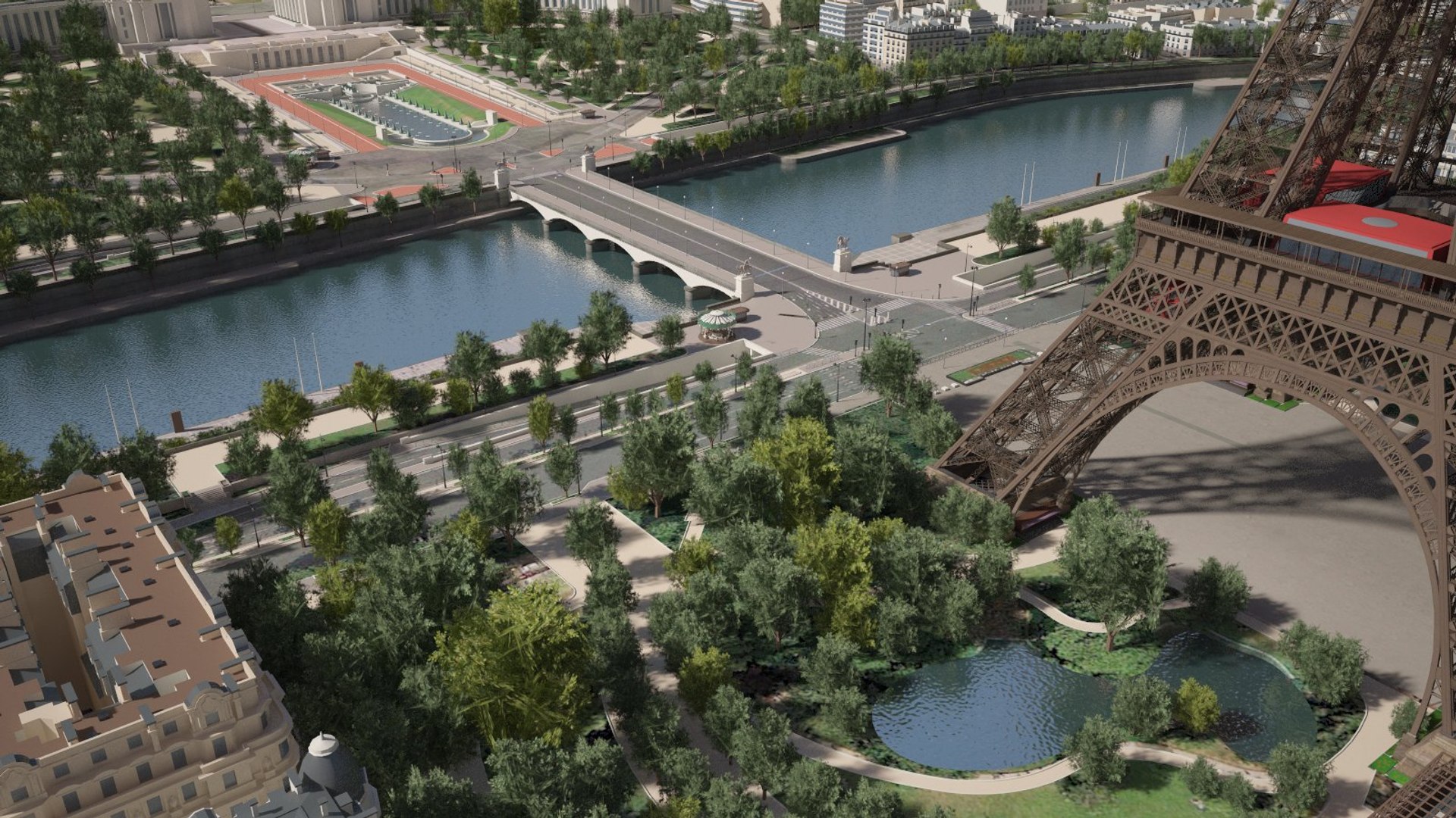 Paris City Eiffel Tower 3d Max