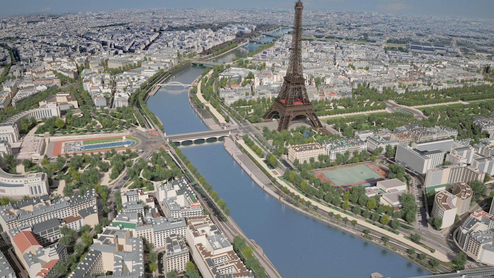 Paris City Eiffel Tower 3d Max