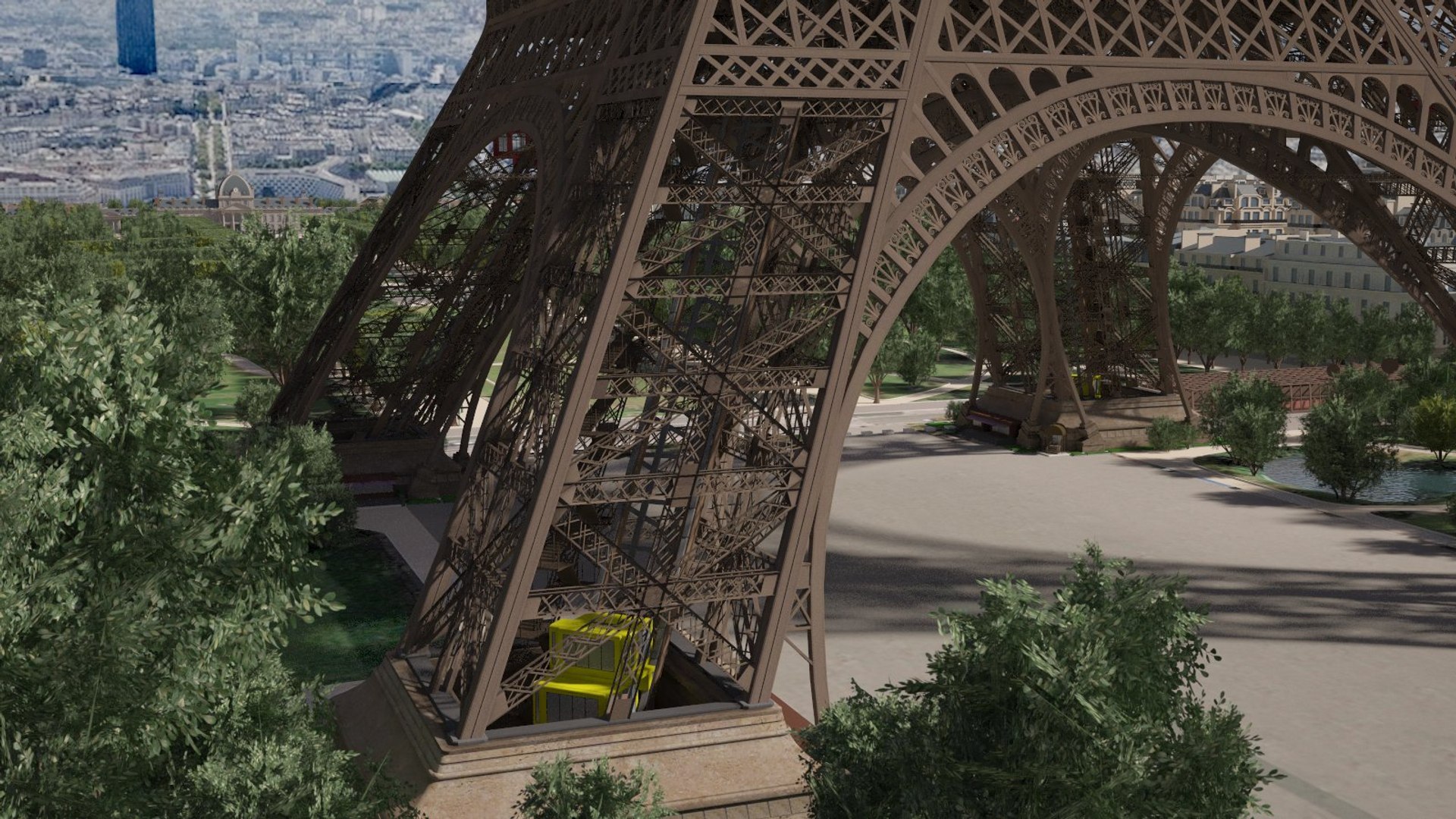 Paris City Eiffel Tower 3d Max