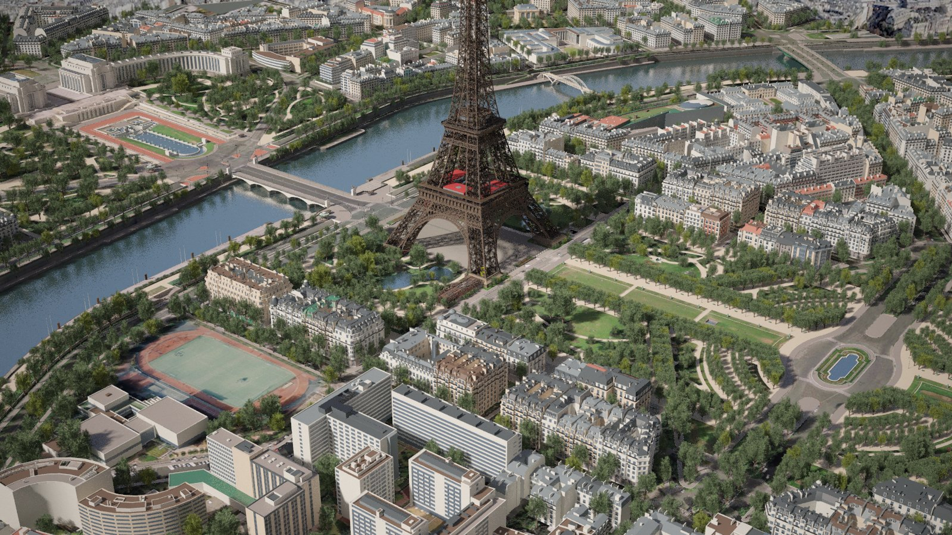 Paris City Eiffel Tower 3d Max