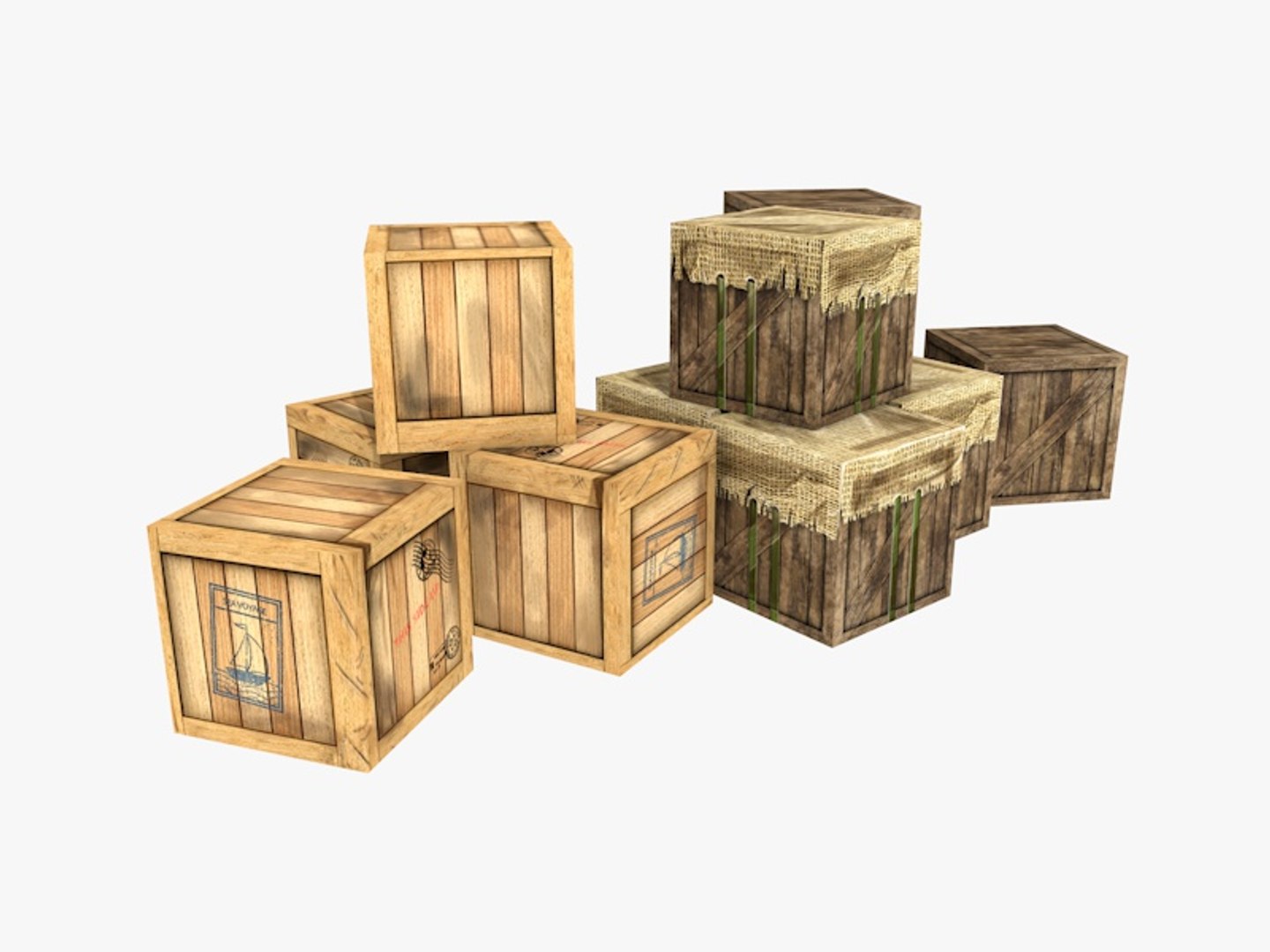 3d Box Cargo Model