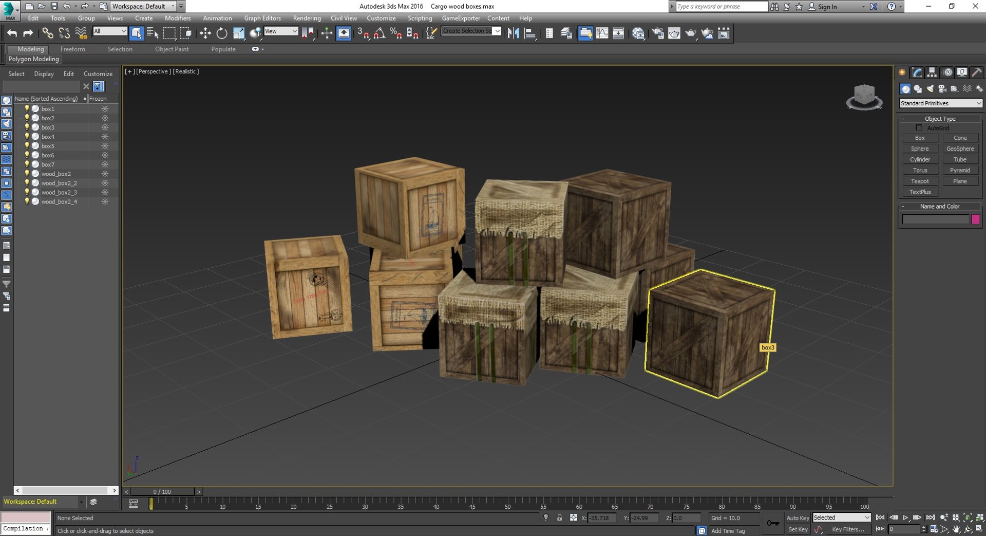 3d Box Cargo Model