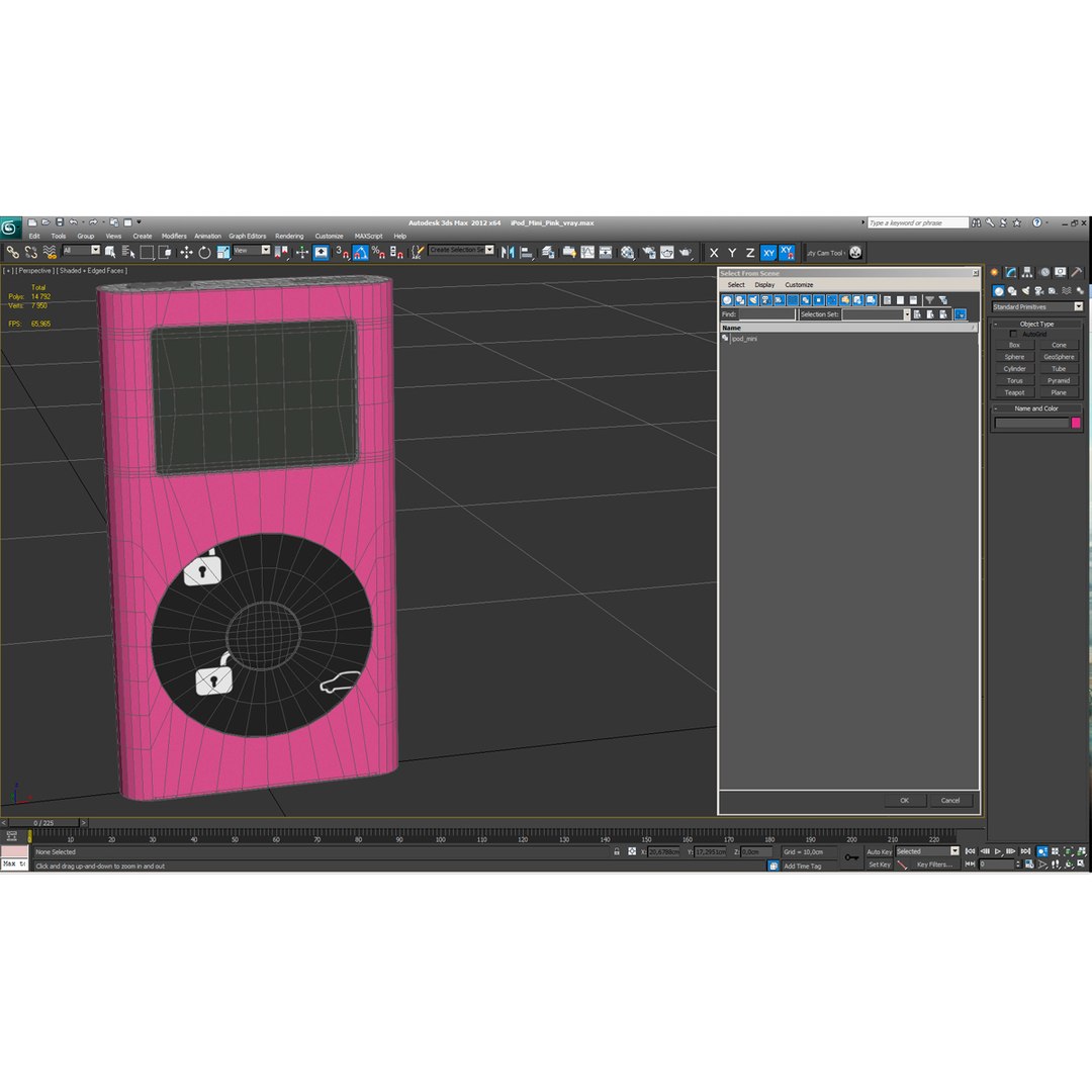 3d Ipod Mini Pink Modeled Model