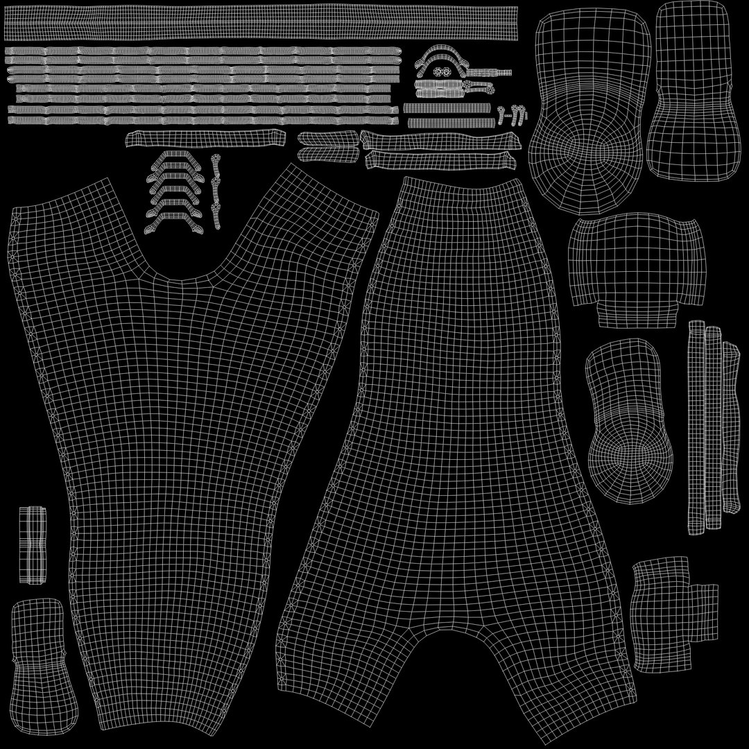 3D Medieval Black Leather Pants With Utility Pockets Model - TurboSquid ...