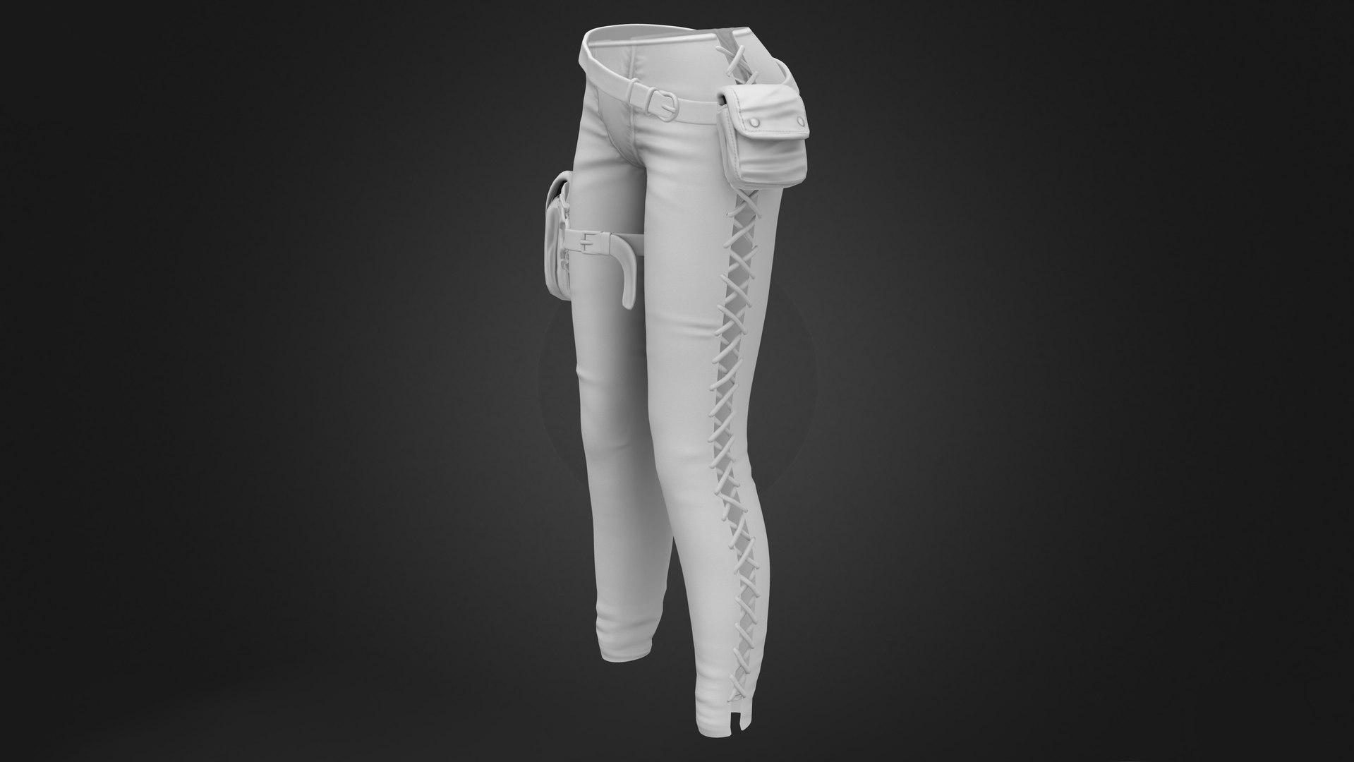 3D Medieval Black Leather Pants With Utility Pockets Model - TurboSquid ...