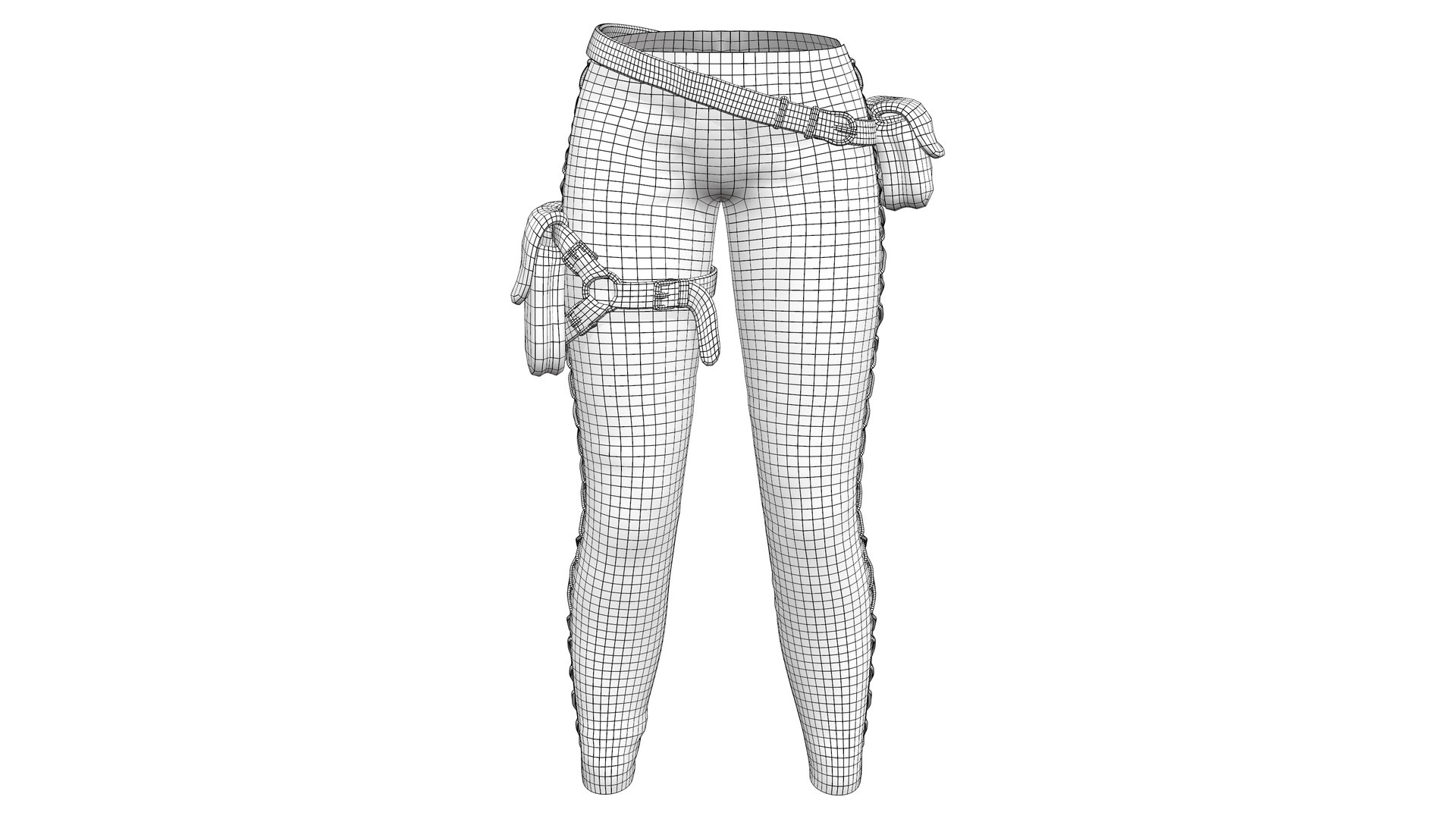 3D Medieval Black Leather Pants With Utility Pockets Model - TurboSquid ...