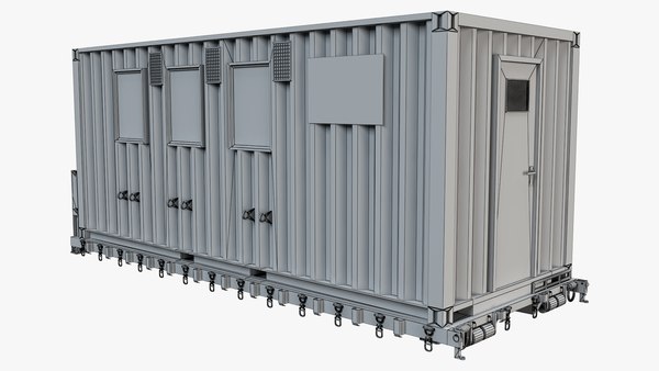 Military Shelter Container With Flatrack 3D model - TurboSquid 1937247