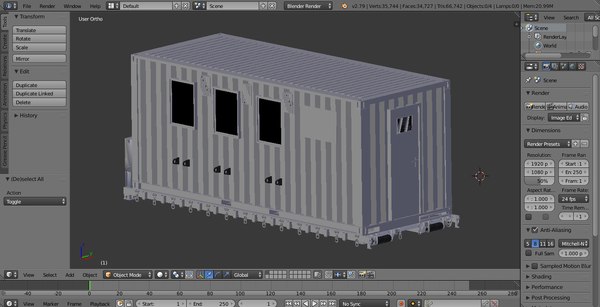 Military Shelter Container With Flatrack 3D model - TurboSquid 1937247