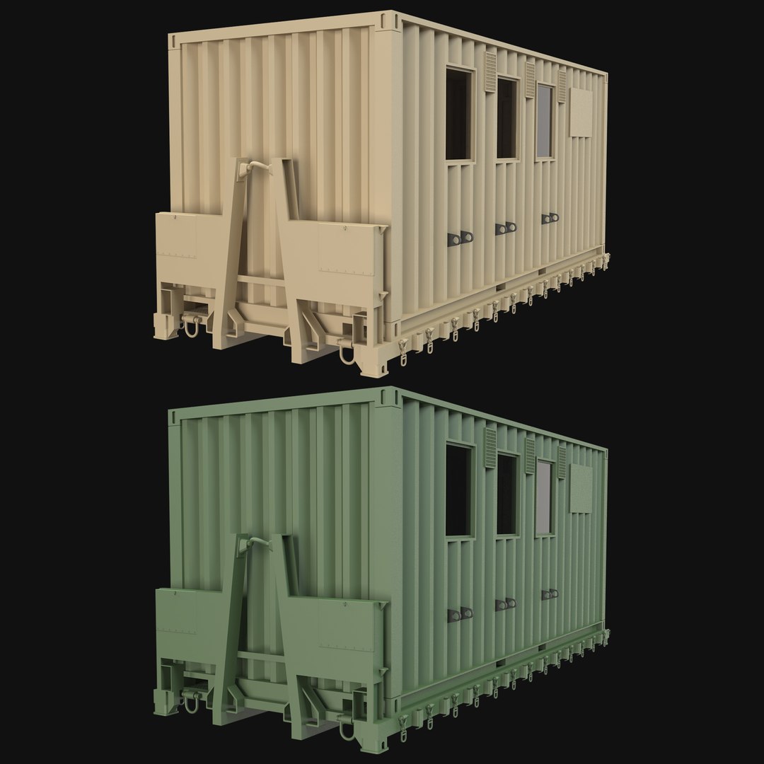 Military Shelter Container With Flatrack 3D Model - TurboSquid 1937247