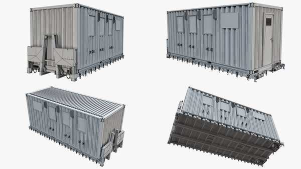 Military Shelter Container With Flatrack 3D model - TurboSquid 1937247