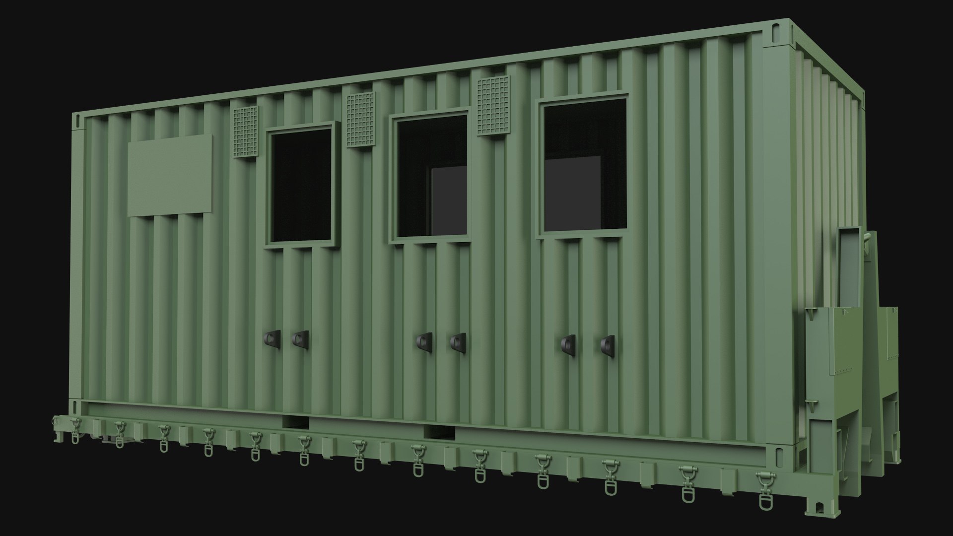 Military Shelter Container With Flatrack 3D Model - TurboSquid 1937247