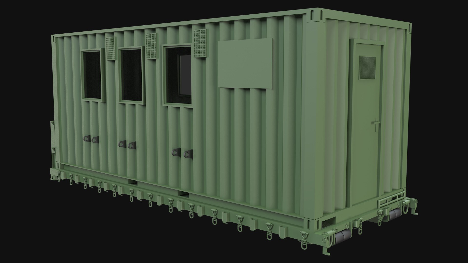 Military Shelter Container With Flatrack 3D Model - TurboSquid 1937247