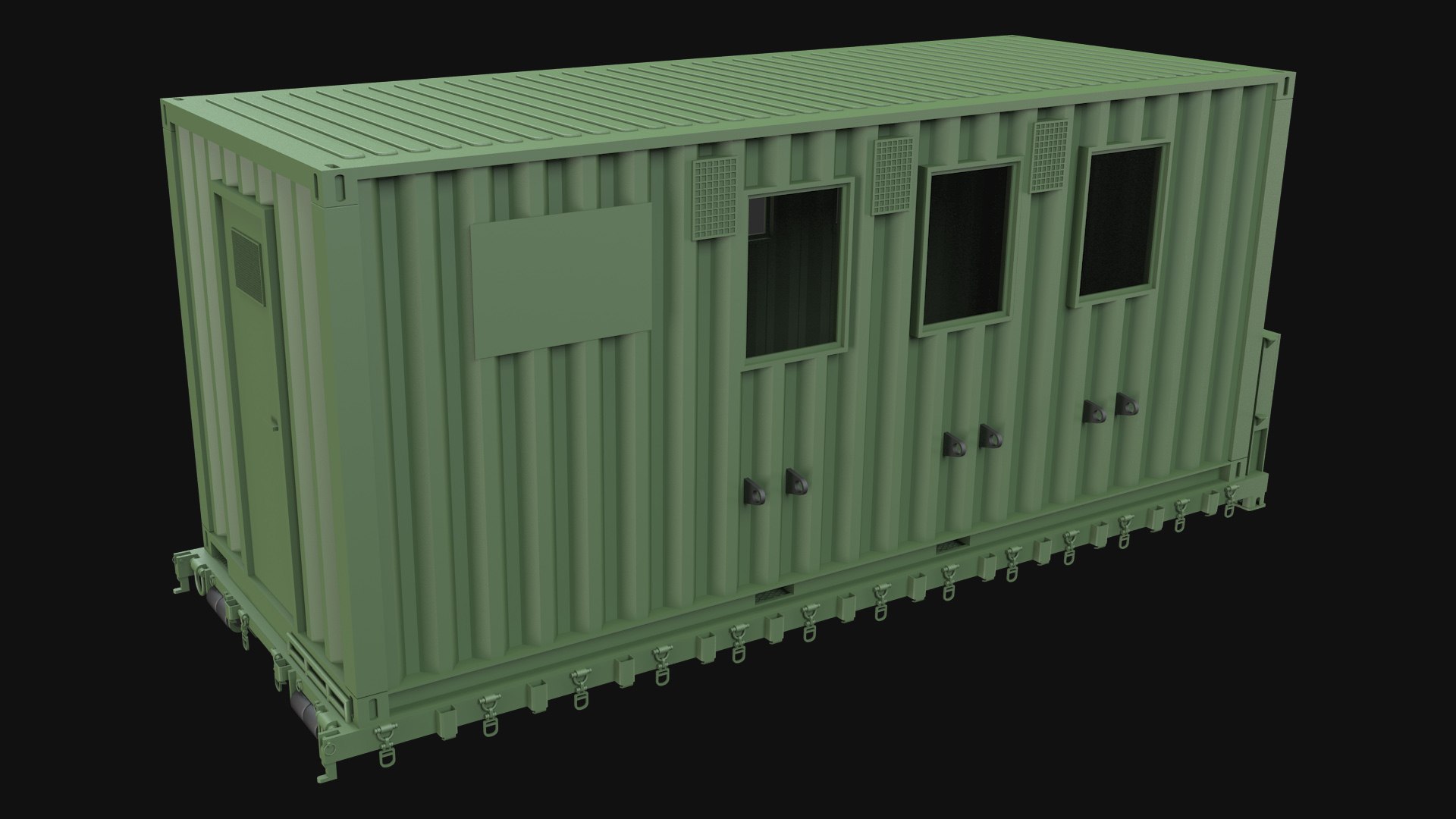 Military Shelter Container With Flatrack 3D Model - TurboSquid 1937247