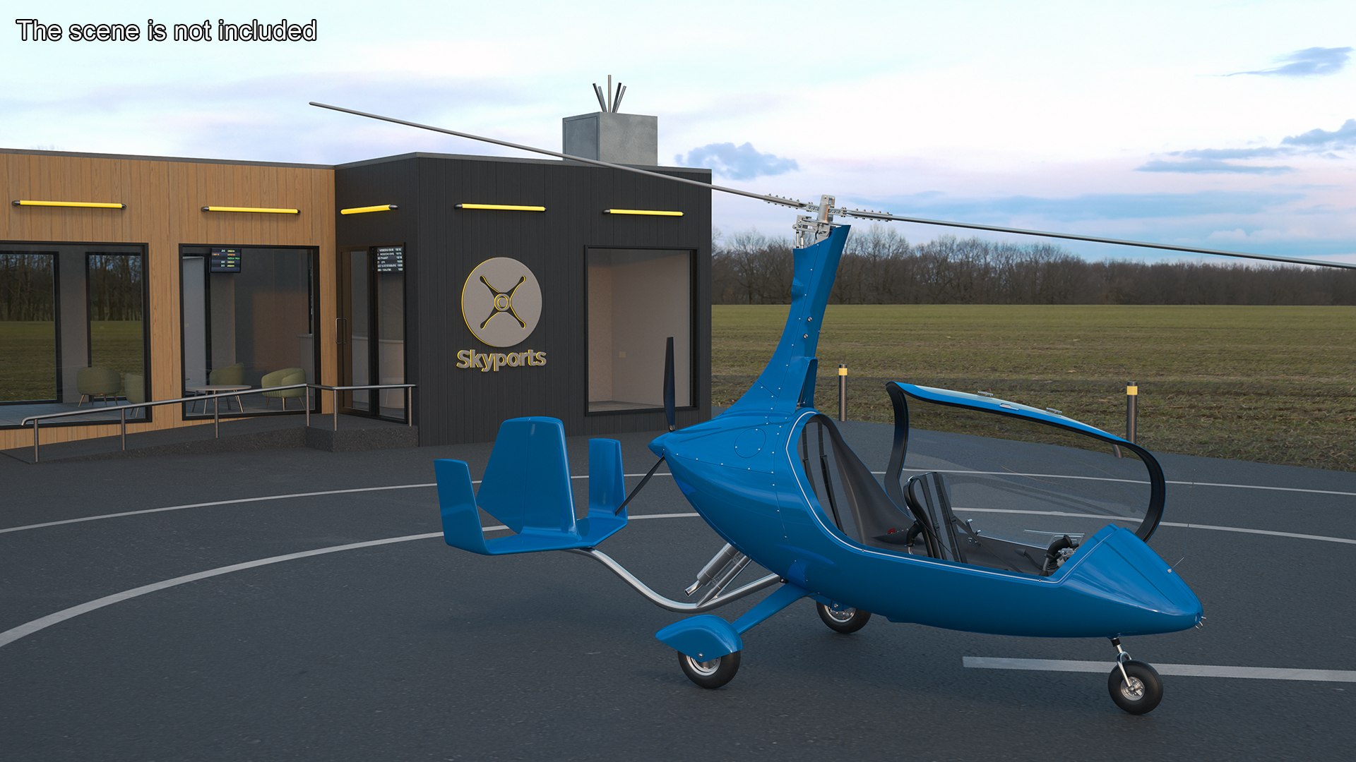 3D Rotorcraft Autogyro Blue - TurboSquid 2220685