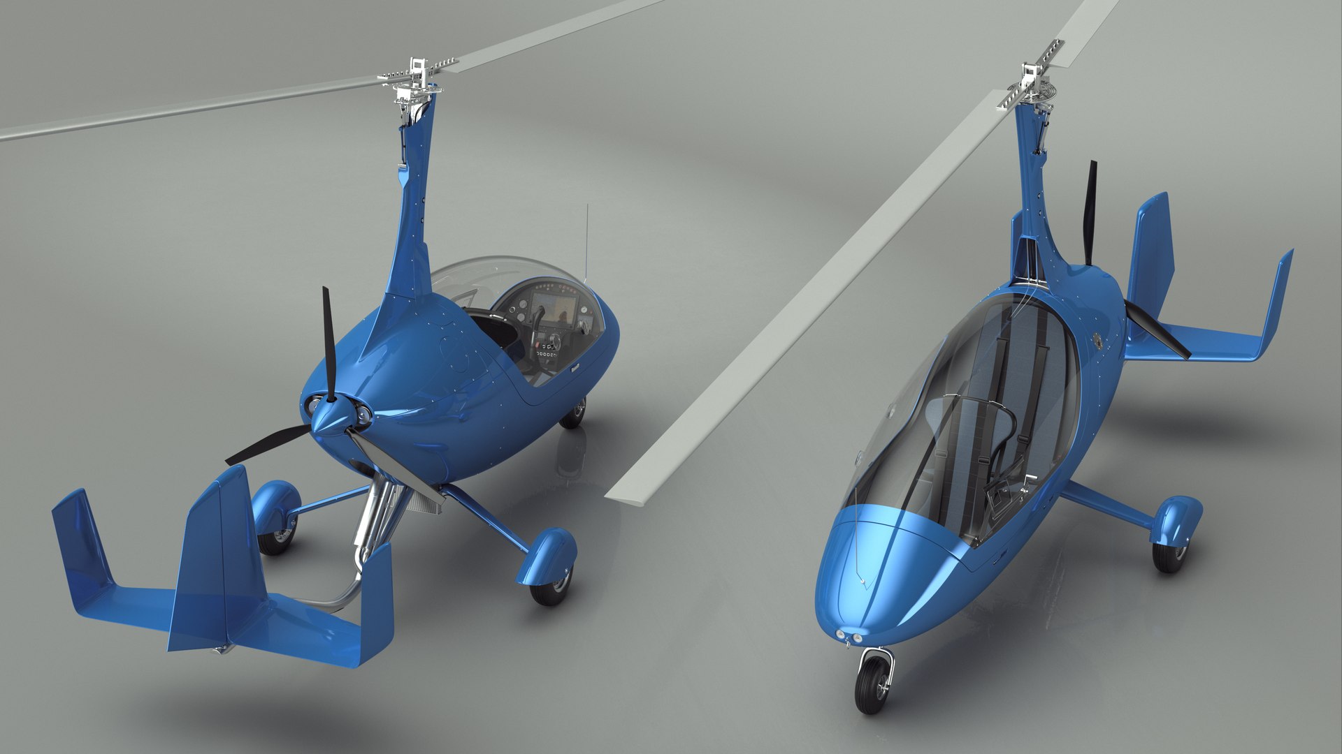 3D Rotorcraft Autogyro Blue - TurboSquid 2220685