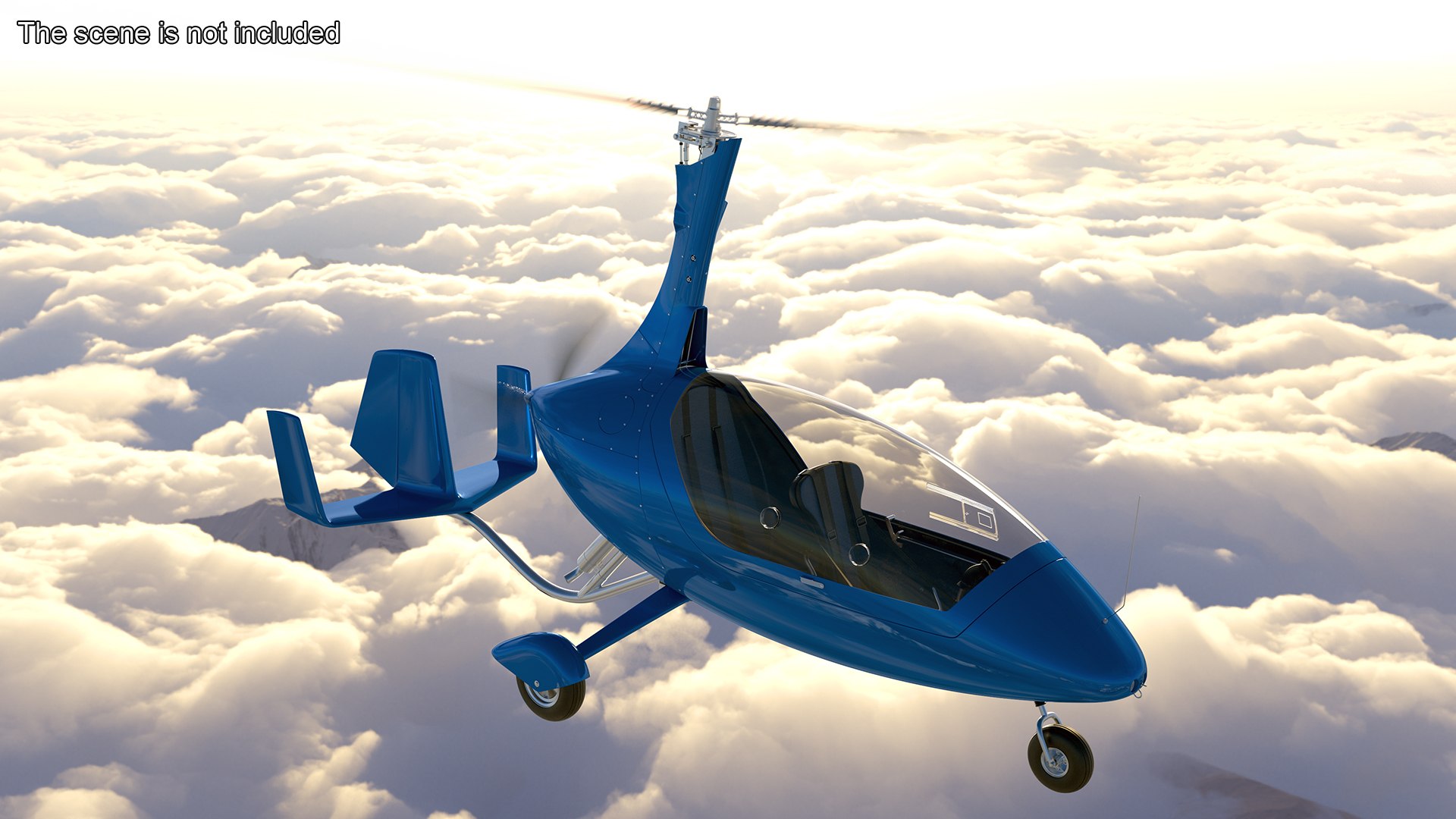 3D Rotorcraft Autogyro Blue - TurboSquid 2220685