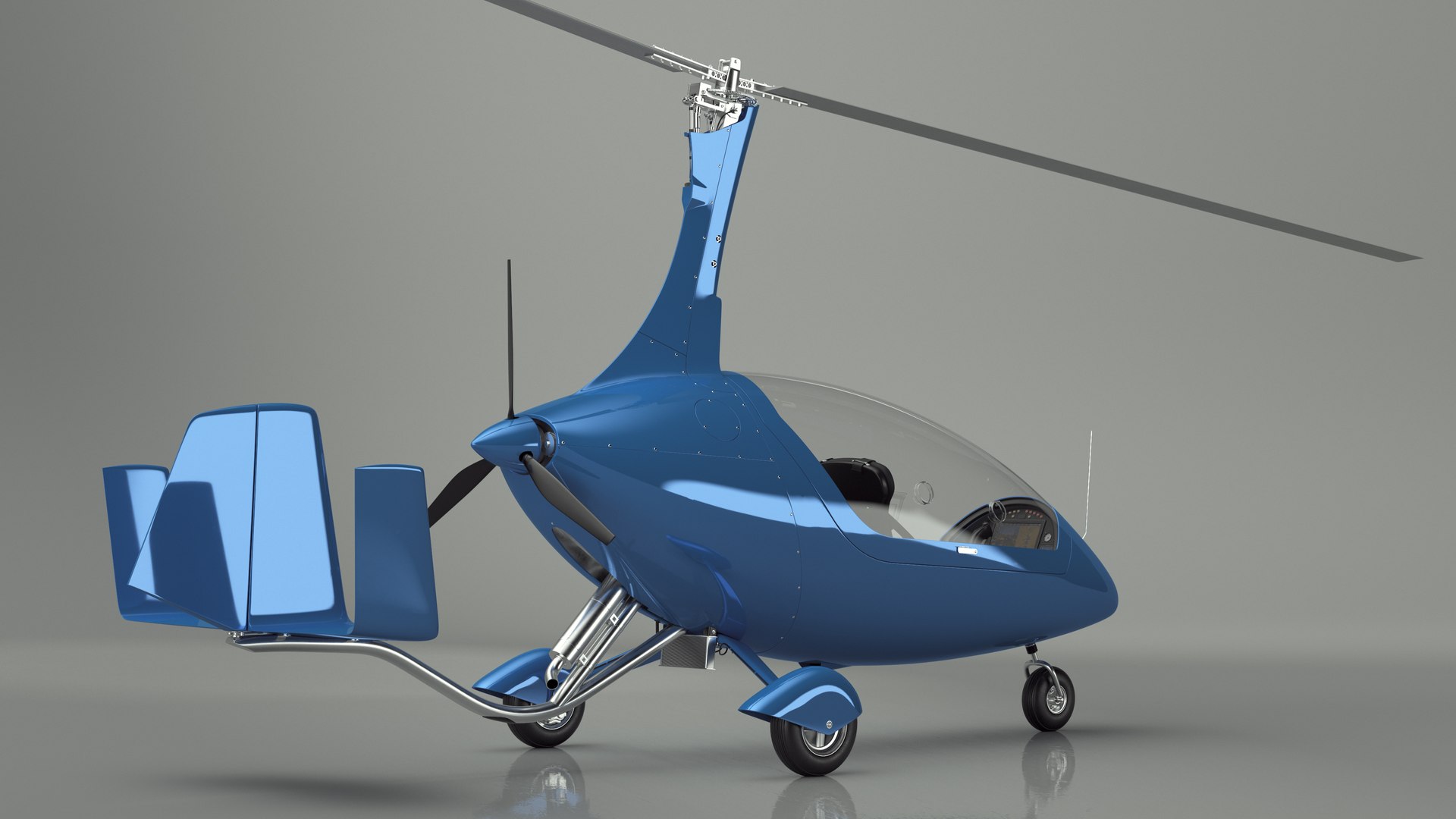 3D Rotorcraft Autogyro Blue - TurboSquid 2220685
