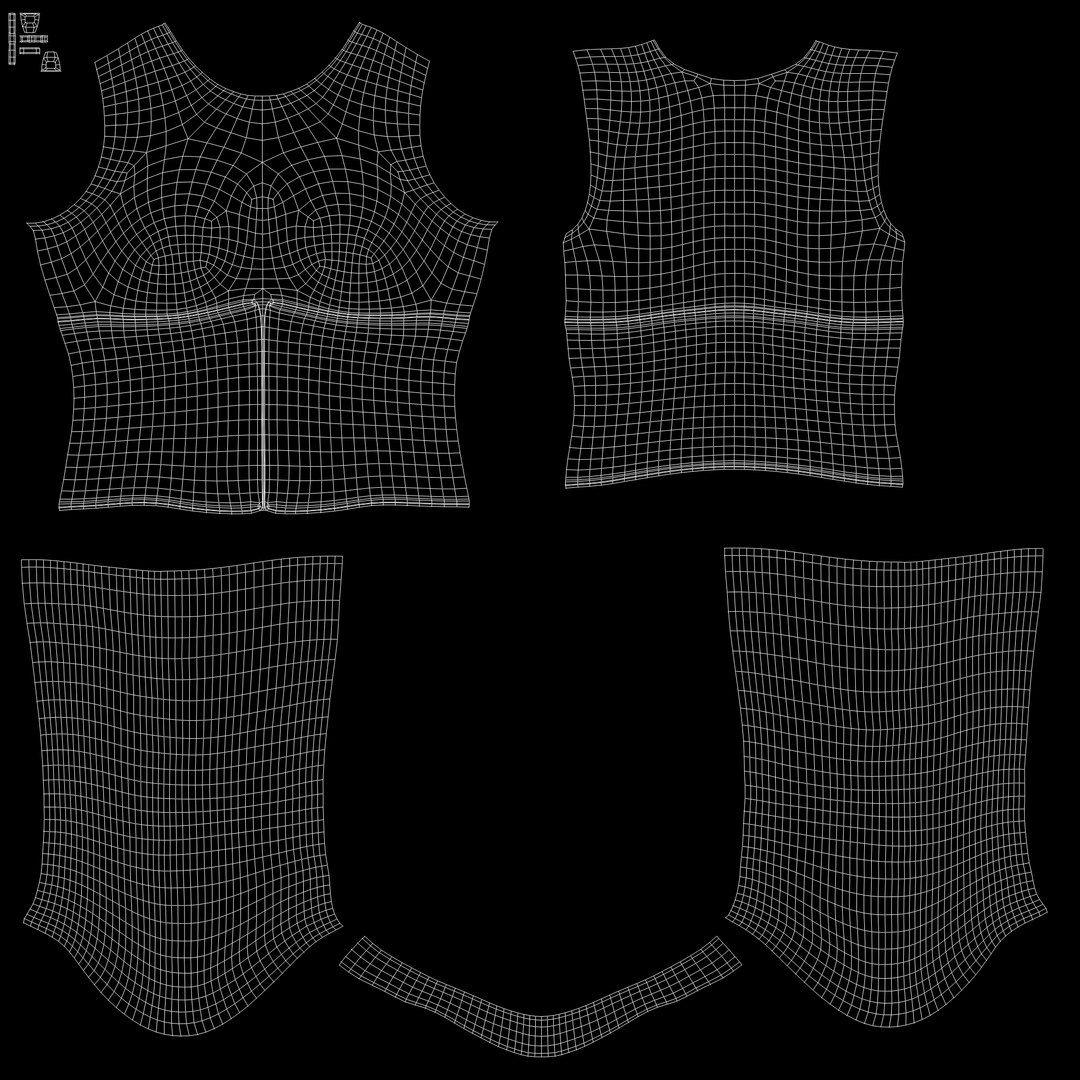 3D Victorian Black Lace Top With Corset - TurboSquid 1989819