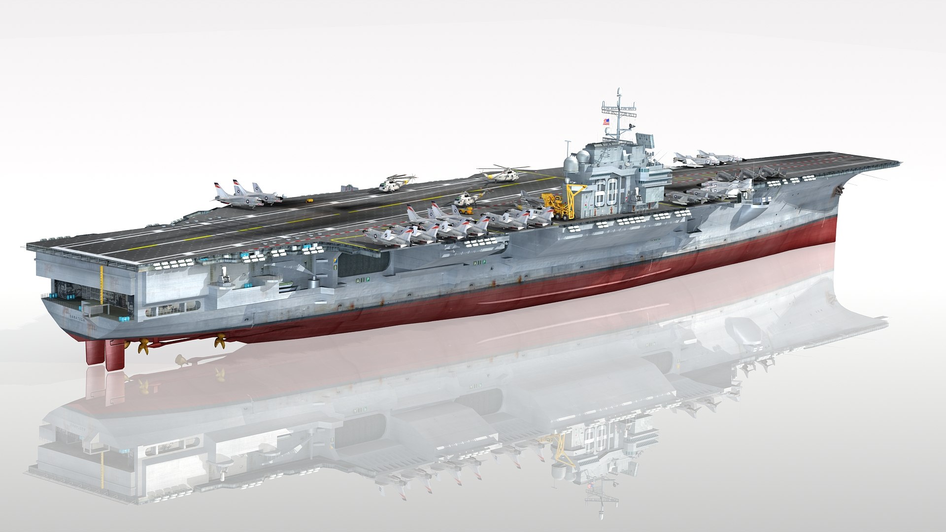 3D USS Saratoga CV-60 - TurboSquid 1877949