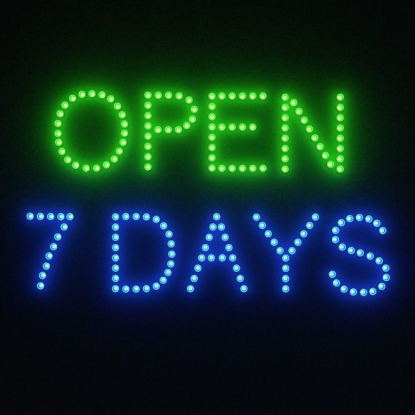 3d open sign