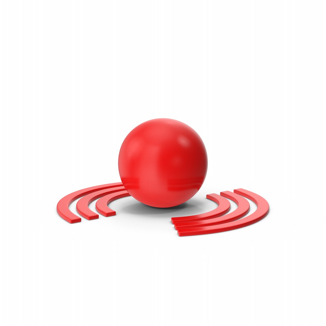 3D Red Radio Waves Model - TurboSquid 2243898