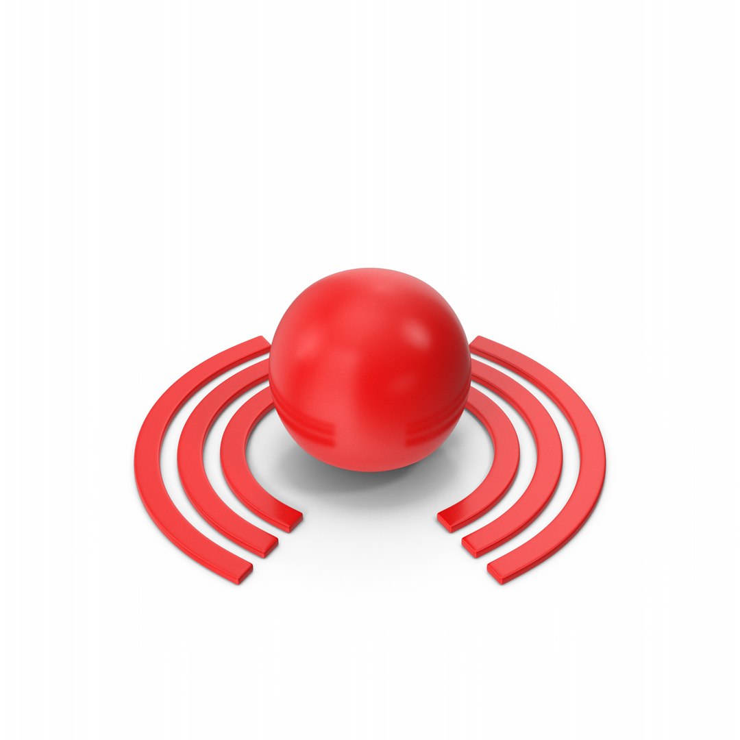 3D Red Radio Waves Model - TurboSquid 2243898