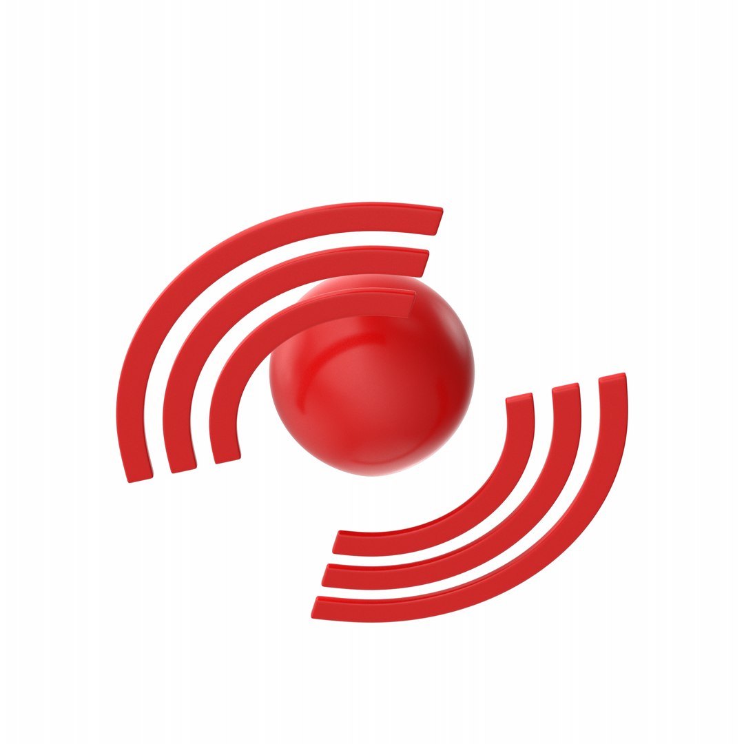 3D Red Radio Waves Model - TurboSquid 2243898