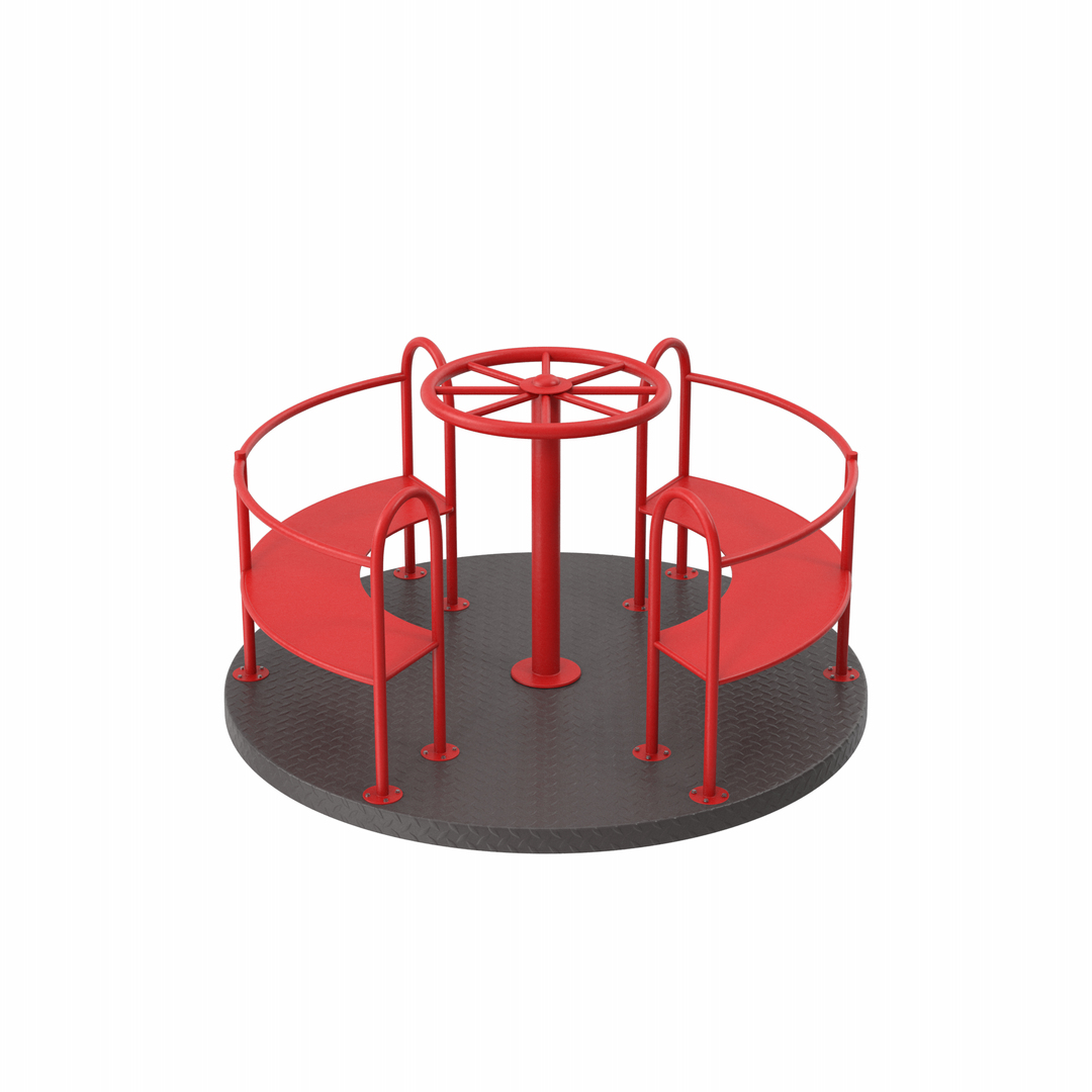 Playground Merry Go Roundabout Red 3D - TurboSquid 2182306