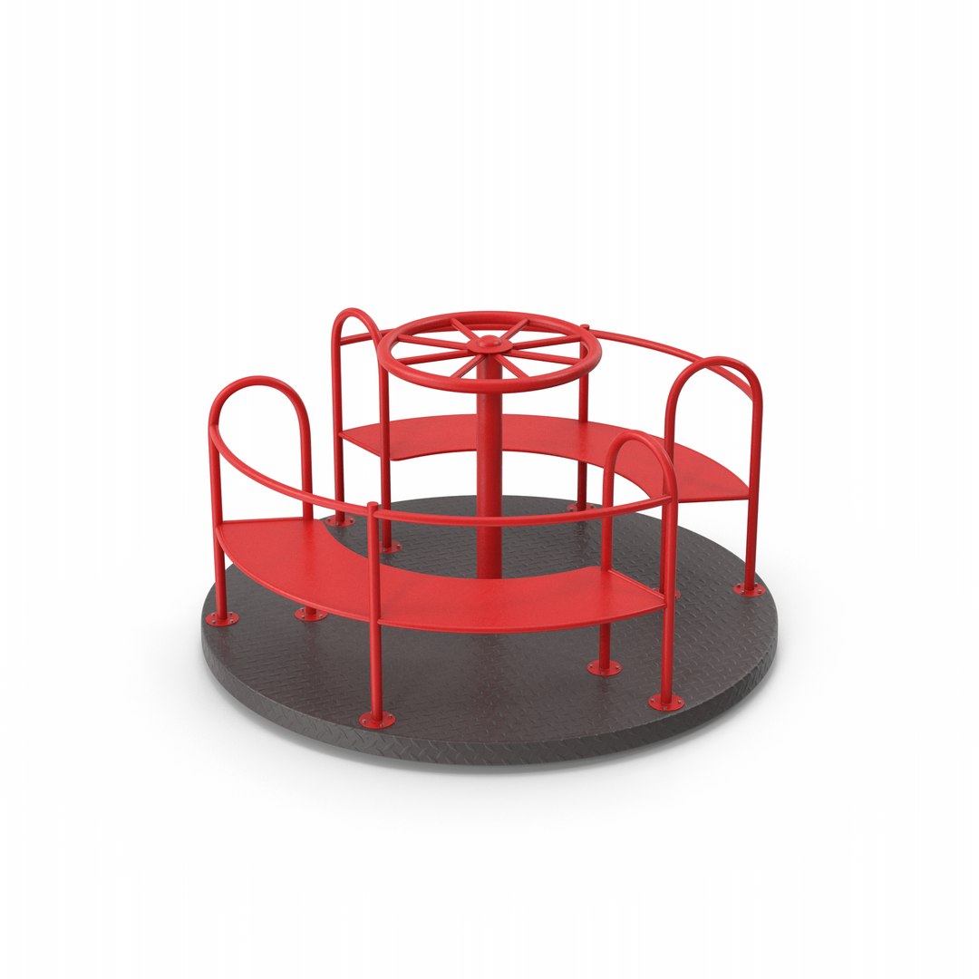 Playground Merry Go Roundabout Red 3D - TurboSquid 2182306