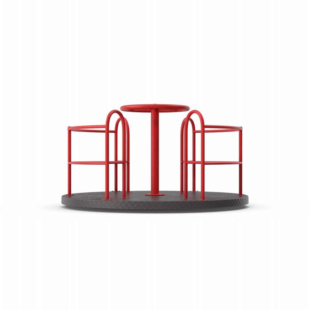 Playground Merry Go Roundabout Red 3D - TurboSquid 2182306