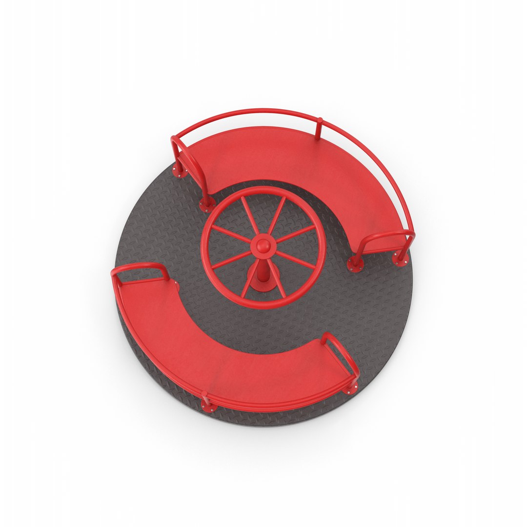 Playground Merry Go Roundabout Red 3D - TurboSquid 2182306