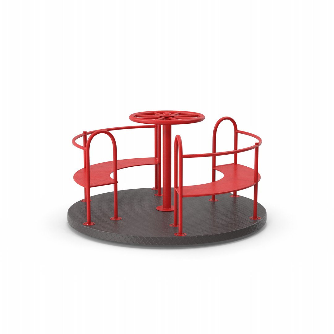 Playground Merry Go Roundabout Red 3D - TurboSquid 2182306