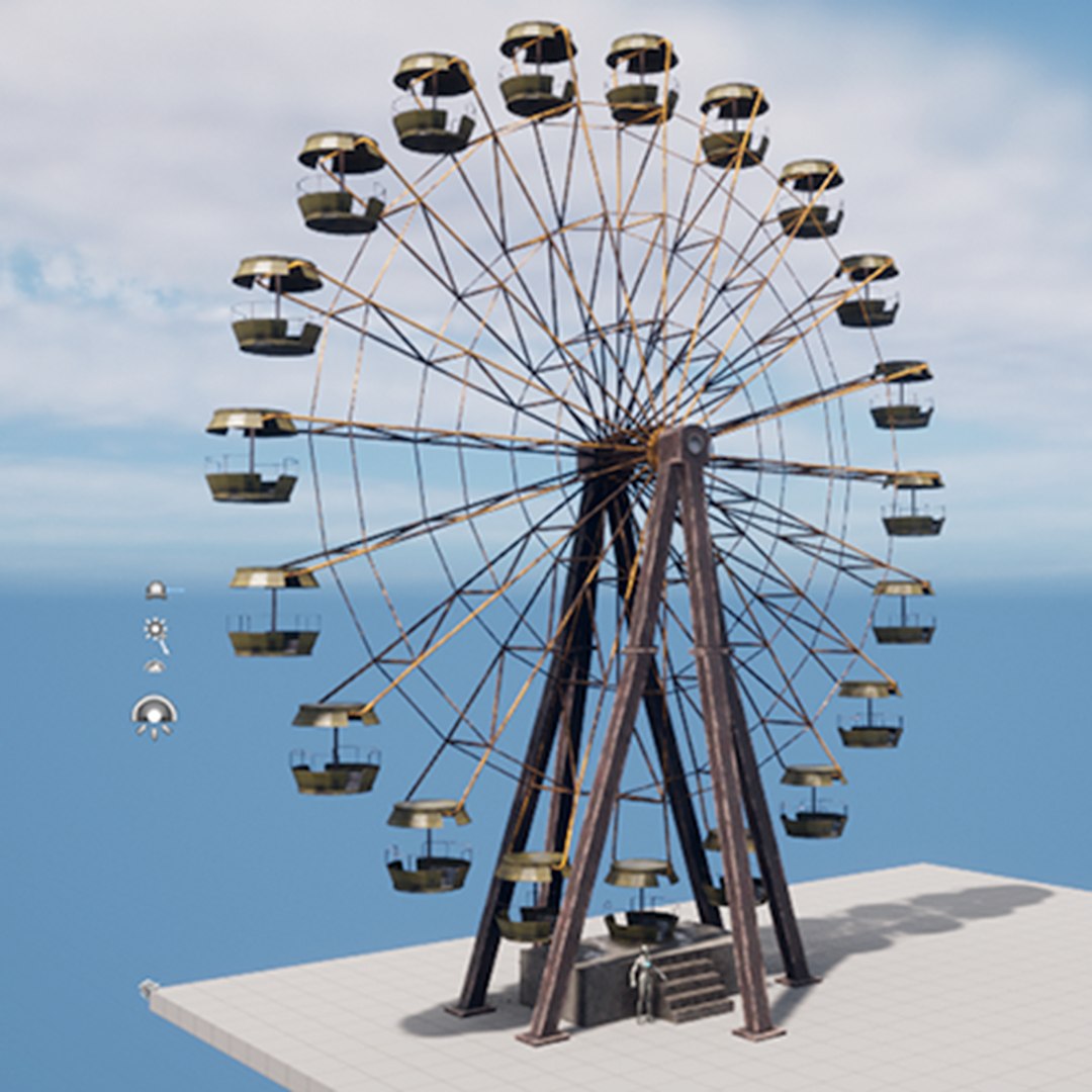 3D An Old rusty abandoned Low-poly of a Ferris Wheel model - TurboSquid ...