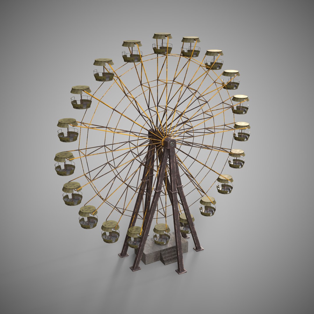 3D An Old rusty abandoned Low-poly of a Ferris Wheel model - TurboSquid ...