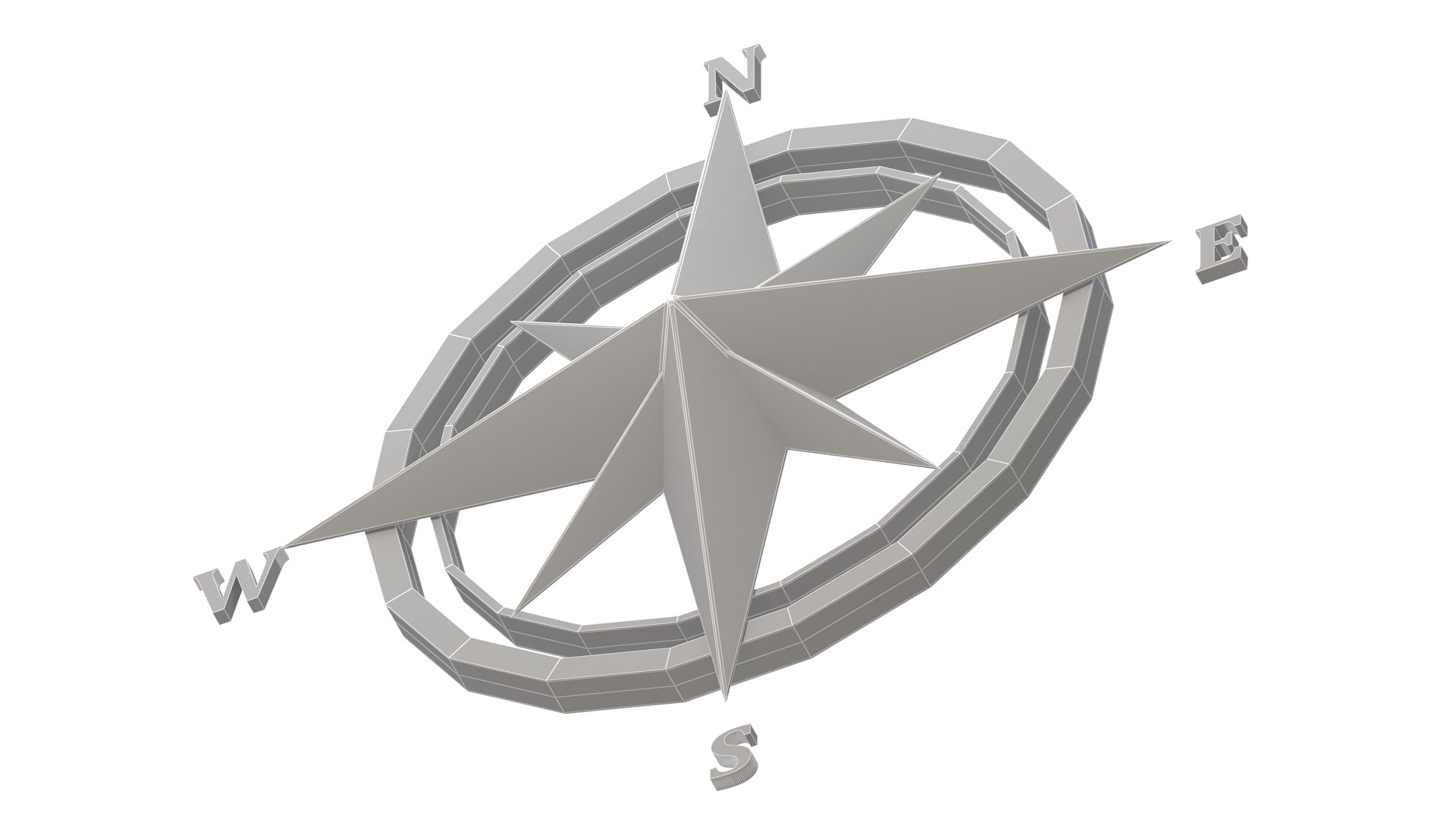 3D Basic Compass Rose - TurboSquid 1851065