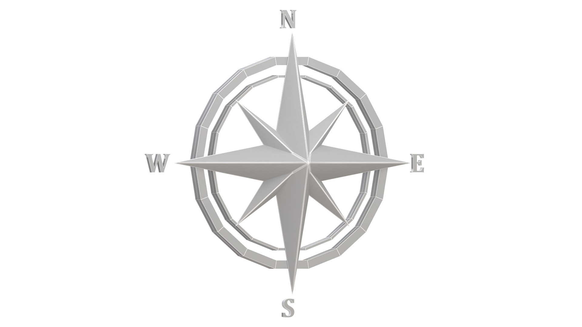 3D Basic Compass Rose - TurboSquid 1851065