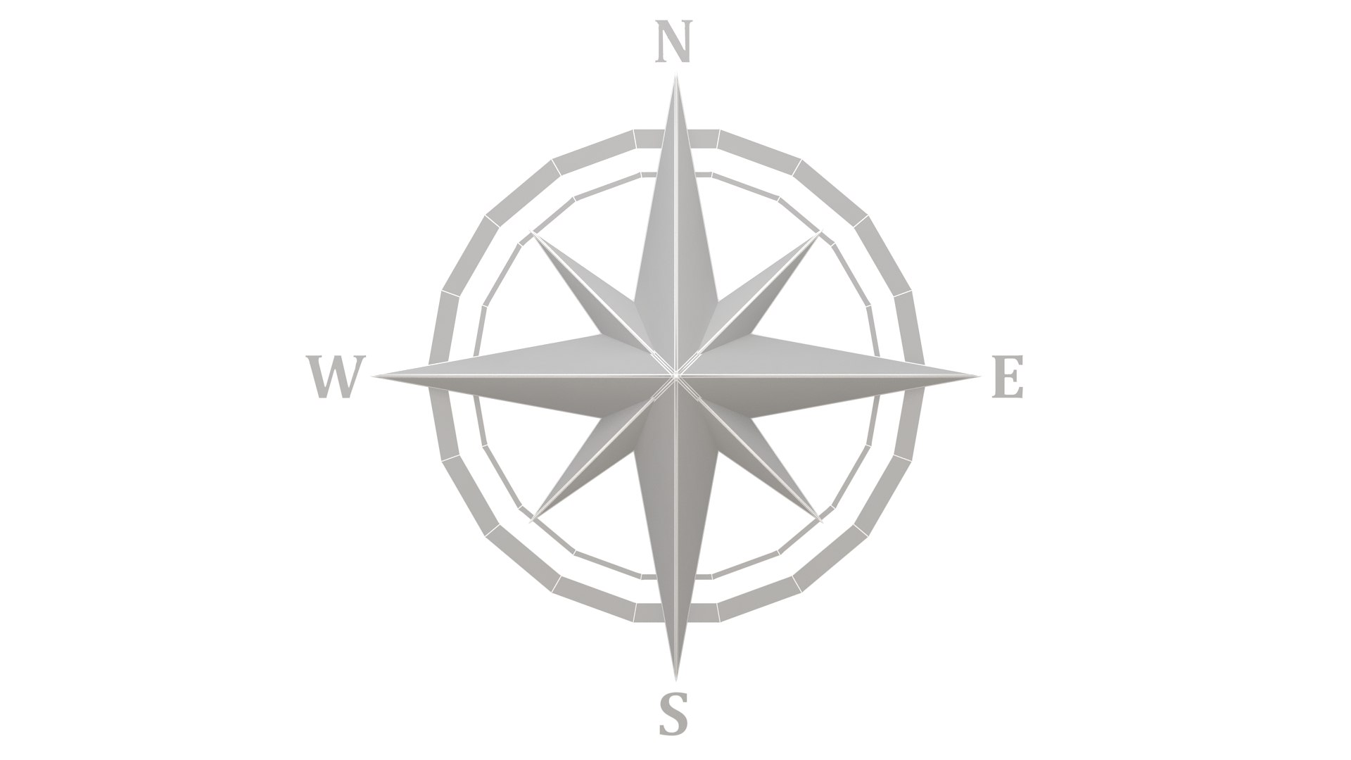 3D Basic Compass Rose - TurboSquid 1851065