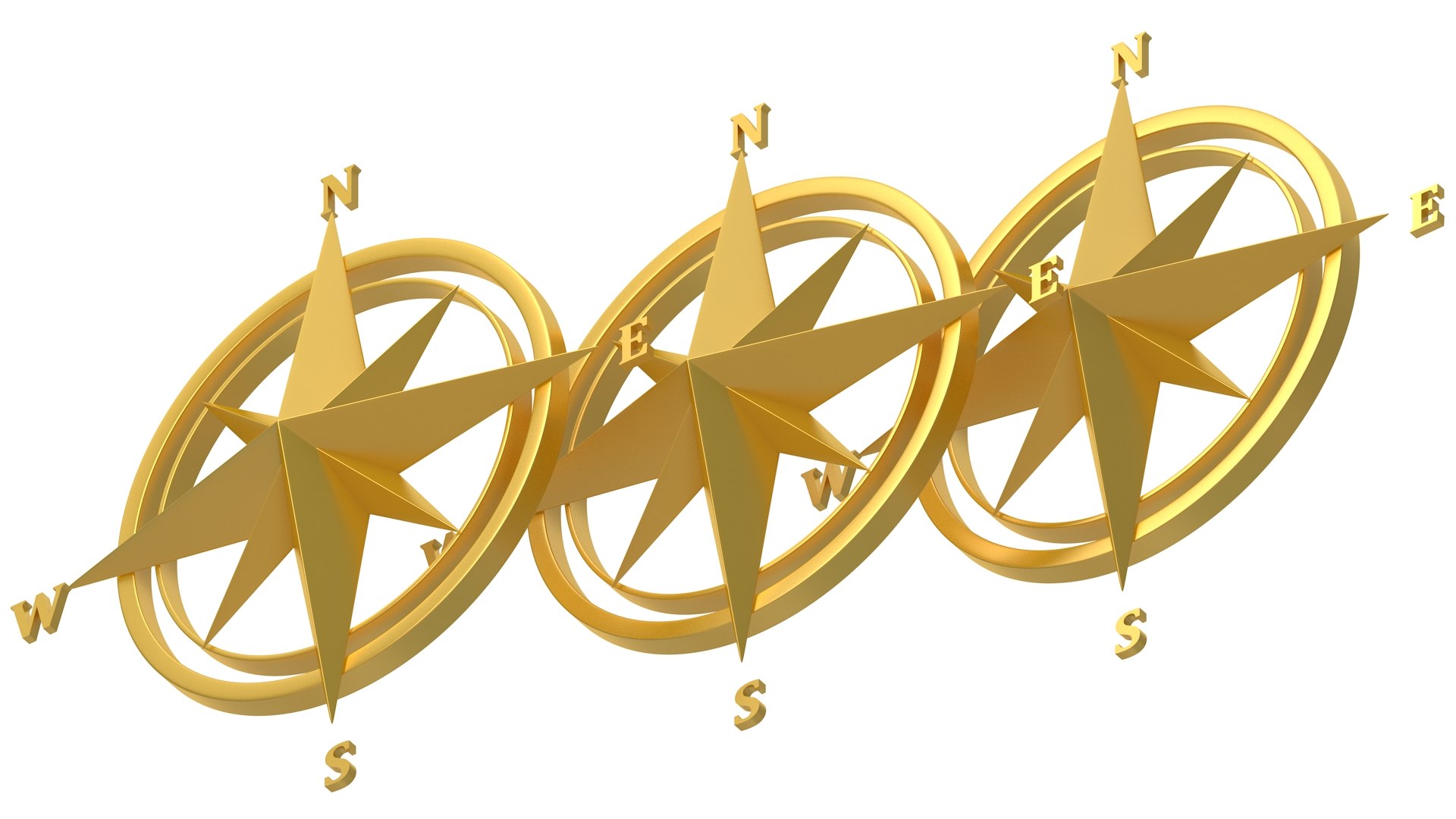 3D Basic Compass Rose - TurboSquid 1851065