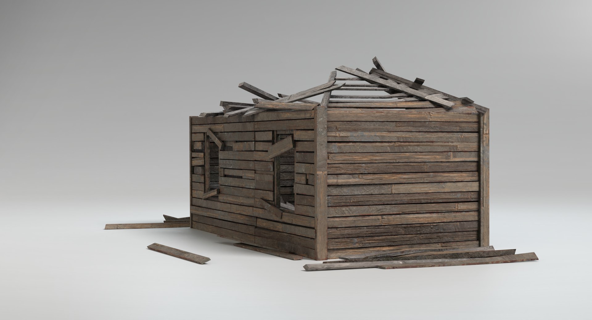 Old Broken Shed Shack 3D Model - TurboSquid 1382828