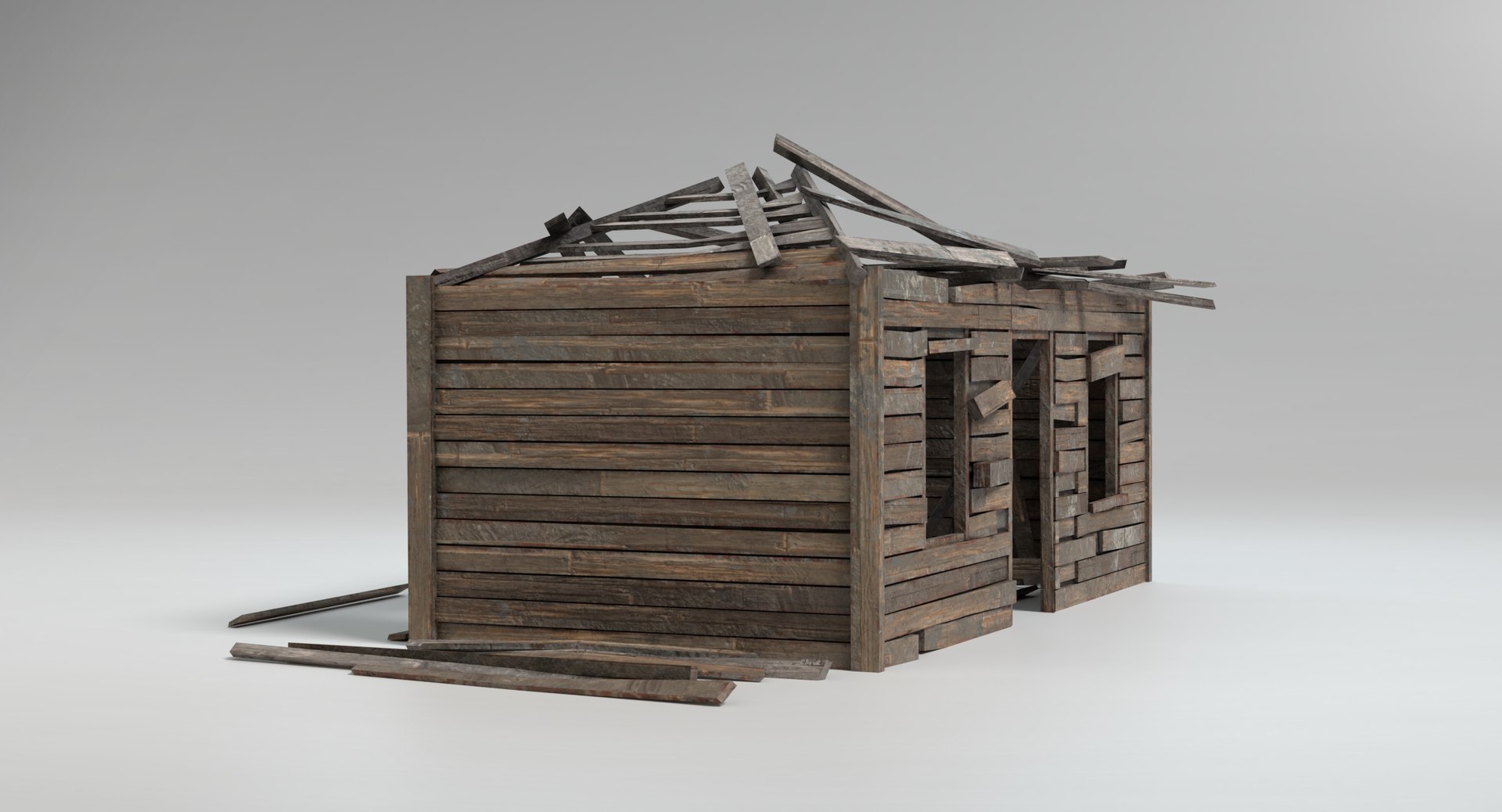 Old Broken Shed Shack 3D Model - TurboSquid 1382828