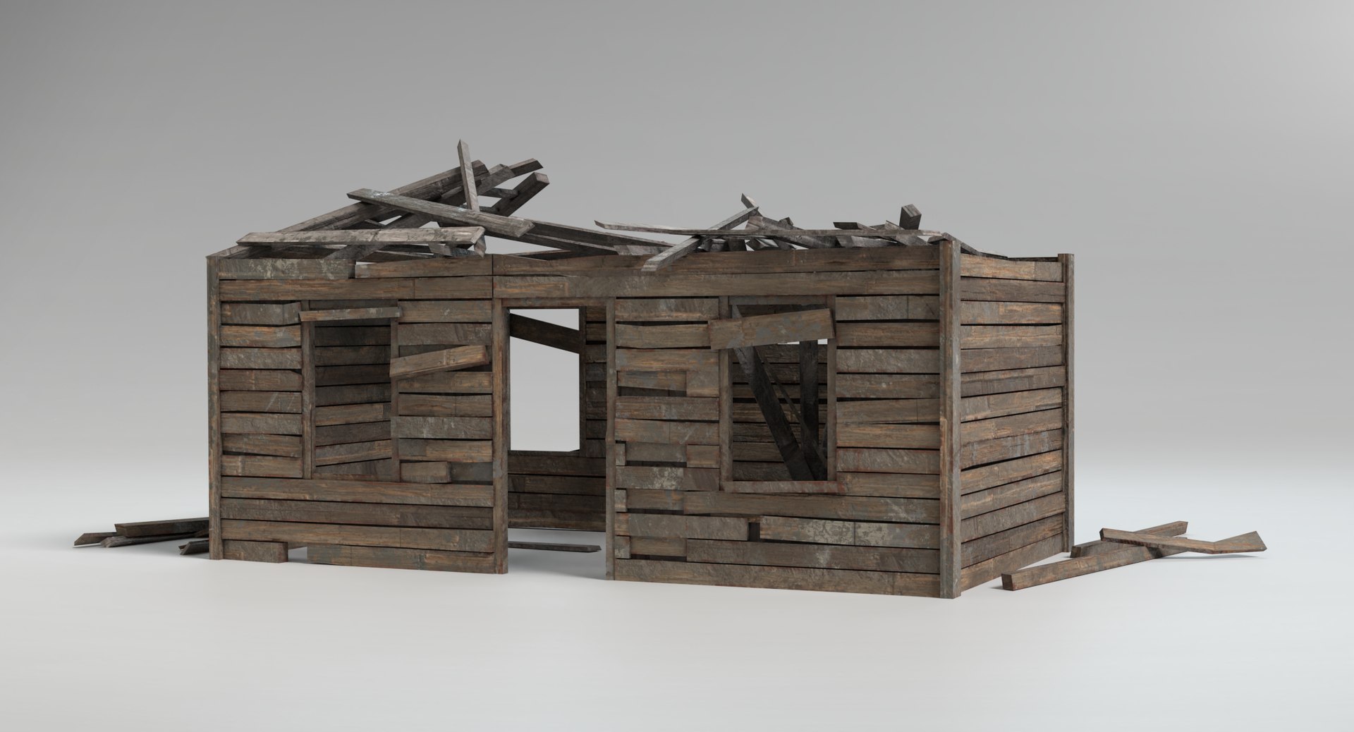 Old Broken Shed Shack 3D Model - TurboSquid 1382828