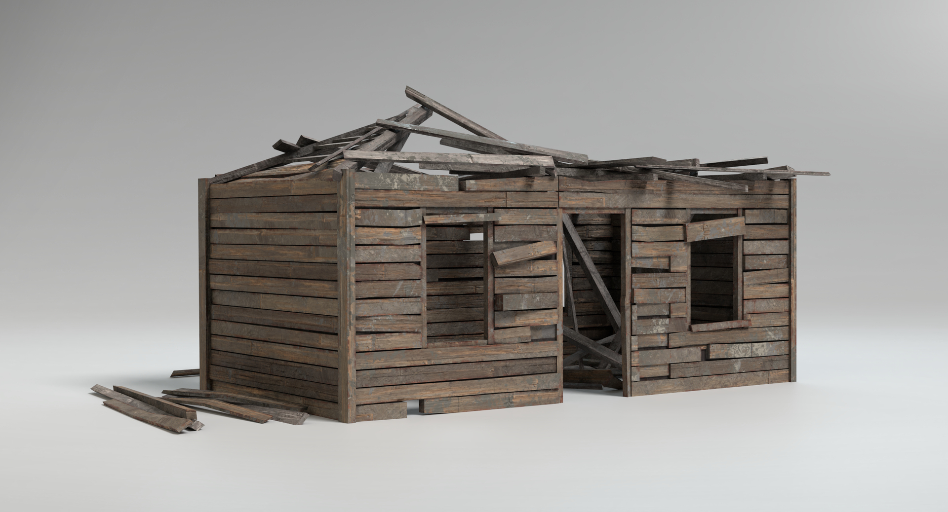 Old Broken Shed Shack 3D Model - TurboSquid 1382828