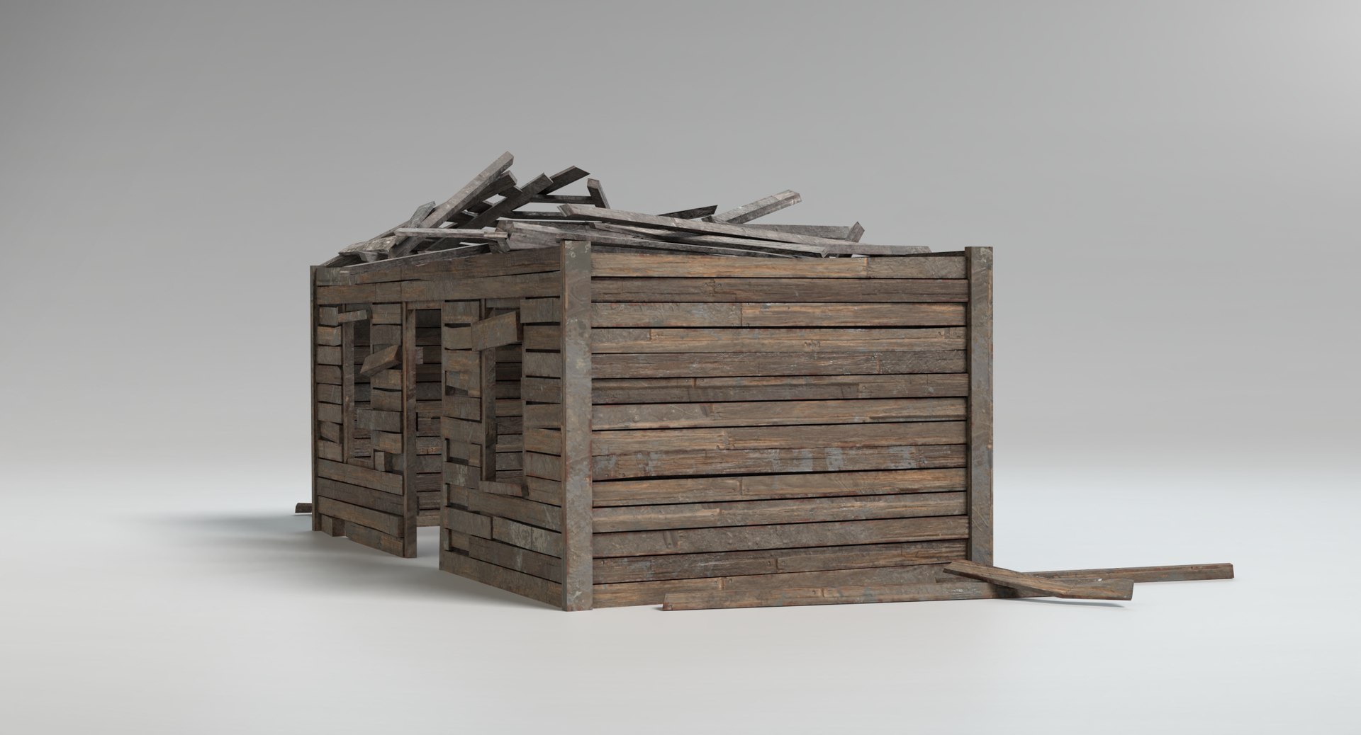Old Broken Shed Shack 3D Model - TurboSquid 1382828