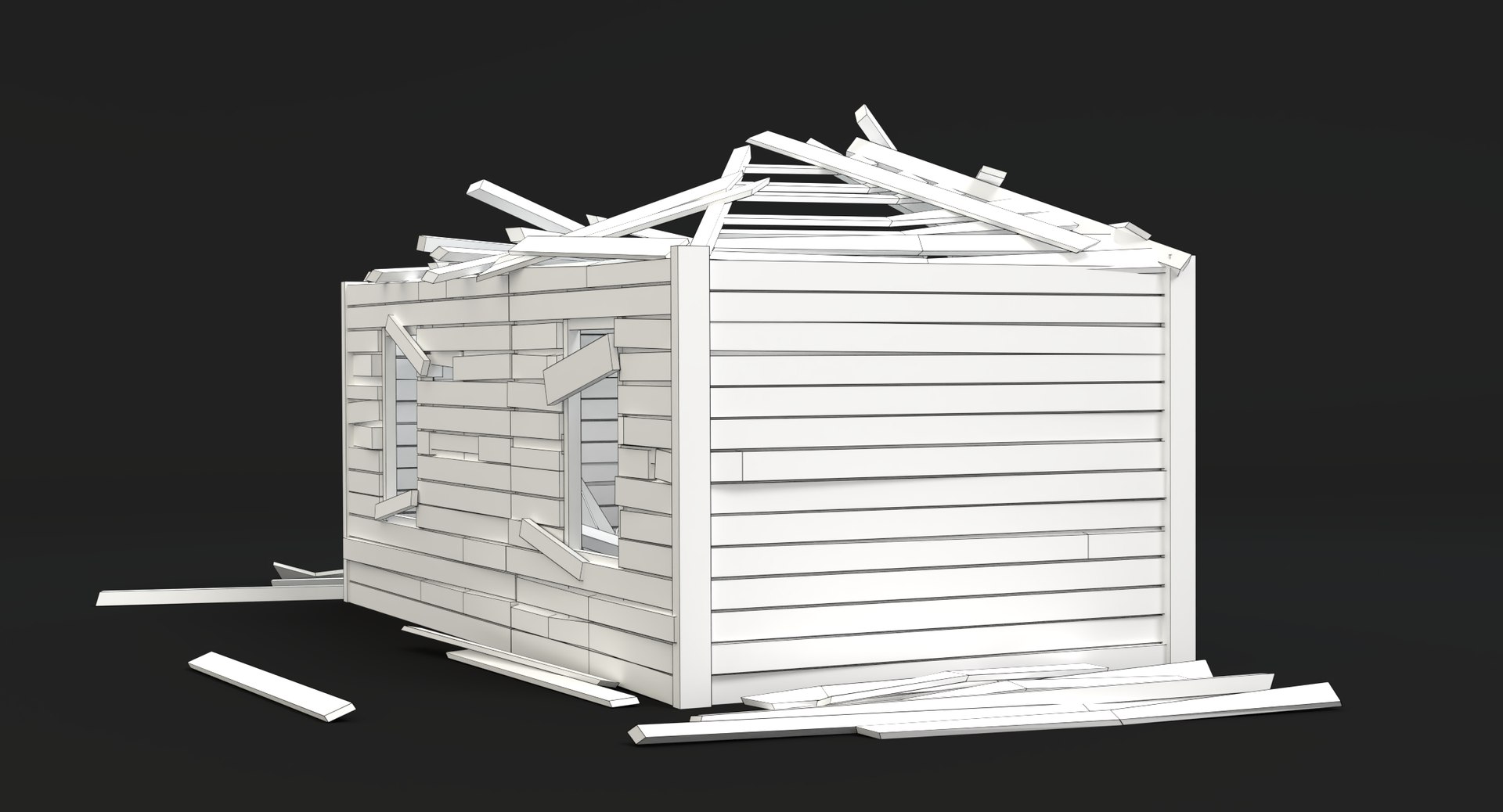 Old Broken Shed Shack 3D Model - TurboSquid 1382828