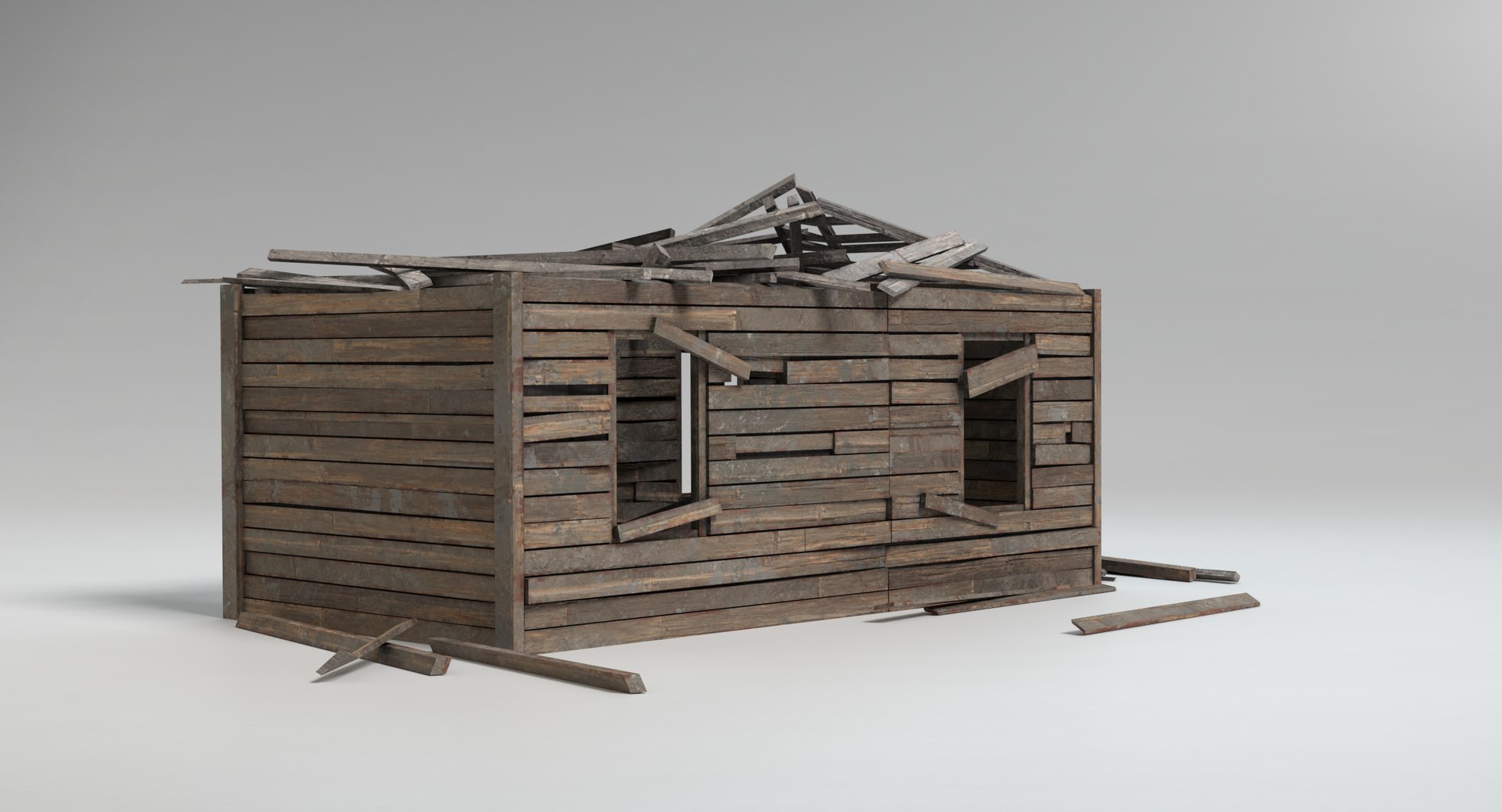 Old Broken Shed Shack 3D Model - TurboSquid 1382828