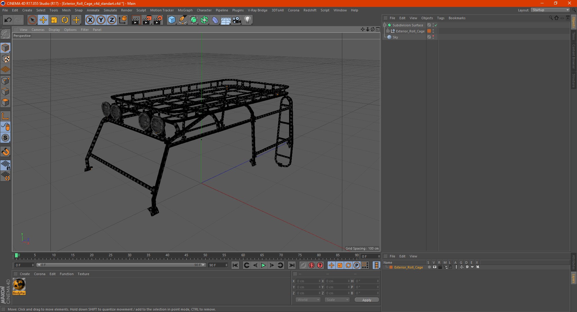 Exterior Roll Cage 3D model - TurboSquid 1766486