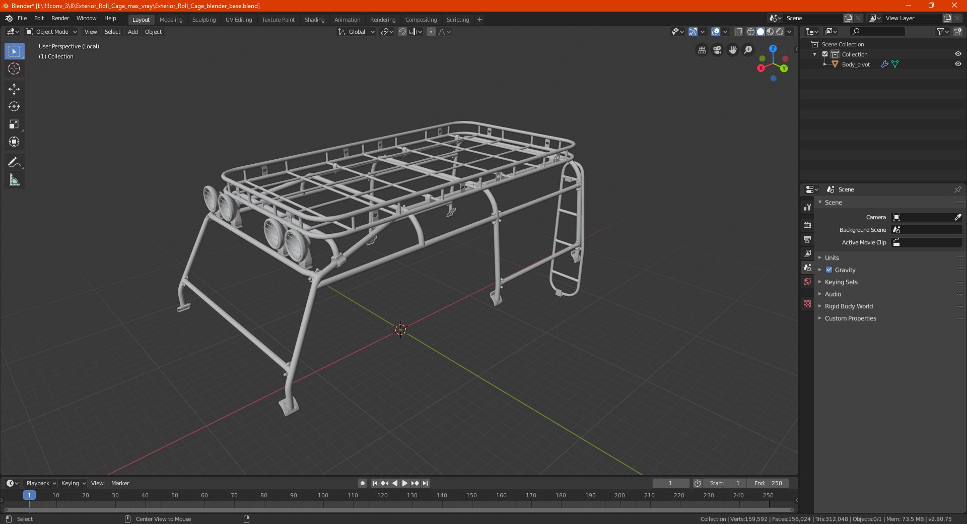 Exterior Roll Cage 3D model - TurboSquid 1766486