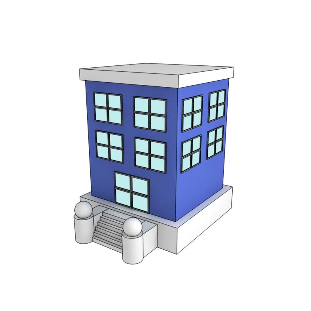 3d Cartoon Building Model