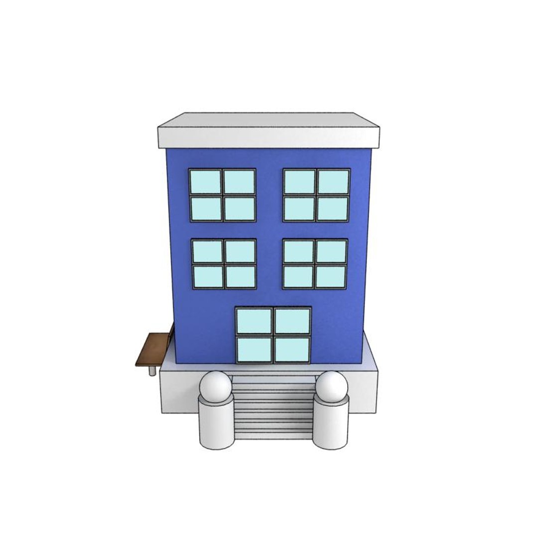 3d Cartoon Building Model